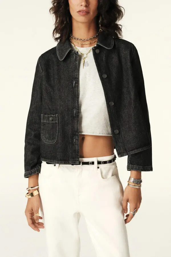 Ba&sh Miny Cropped Jacket - Black