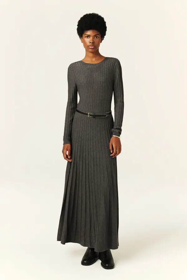 Ba&Sh Jazia Knit Midaxi Dress In Gray - 50% Off | Editorialist