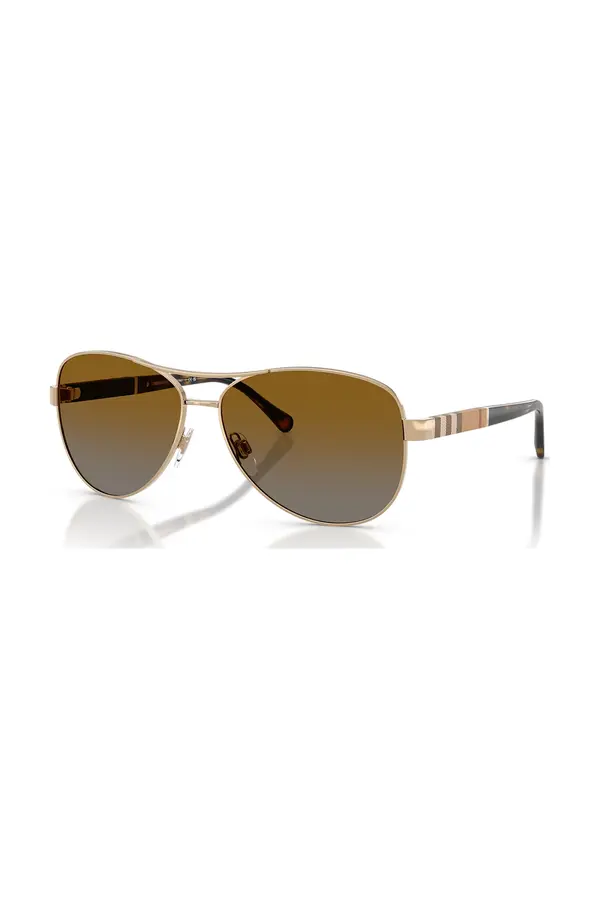 Burberry Be3080 Pilot Sunglasses - Gold
