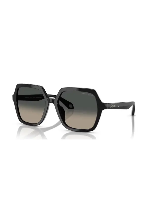 Giorgio Armani Sunglasses Square Acetate Frame Gradient Lens - Black