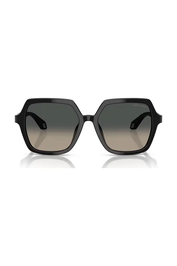 Giorgio Armani Sunglasses Square Acetate Frame Gradient Lens - Black