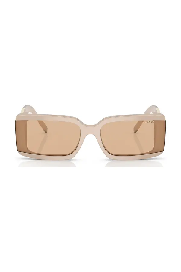 TIFFANY SUNGLASS HUT Sunglasses With Rectangle Acetate Frame - Beige