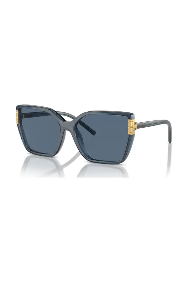 Tory Burch Sunglasses With Square Frame And Solid Lenses - Blue