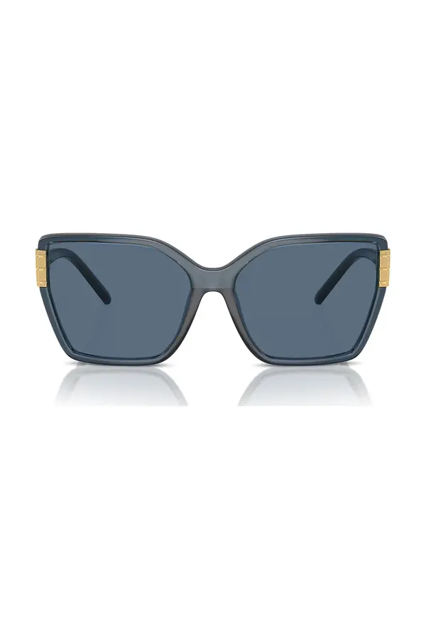 Tory Burch Sunglasses With Square Frame And Solid Lenses - Blue
