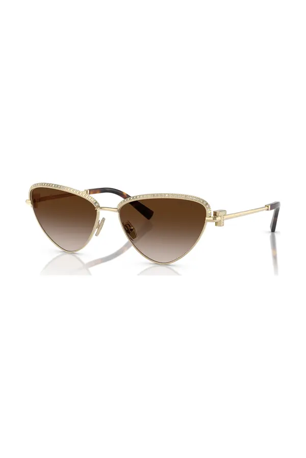 TIFFANY SUNGLASS HUT Irregular Sunglasses With Crystal Embellishments - Gold