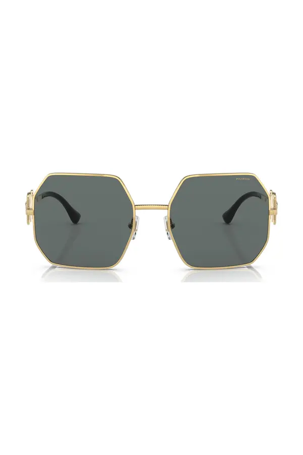 Versace Irregular Sunglasses With Polar Dark Grey Lenses