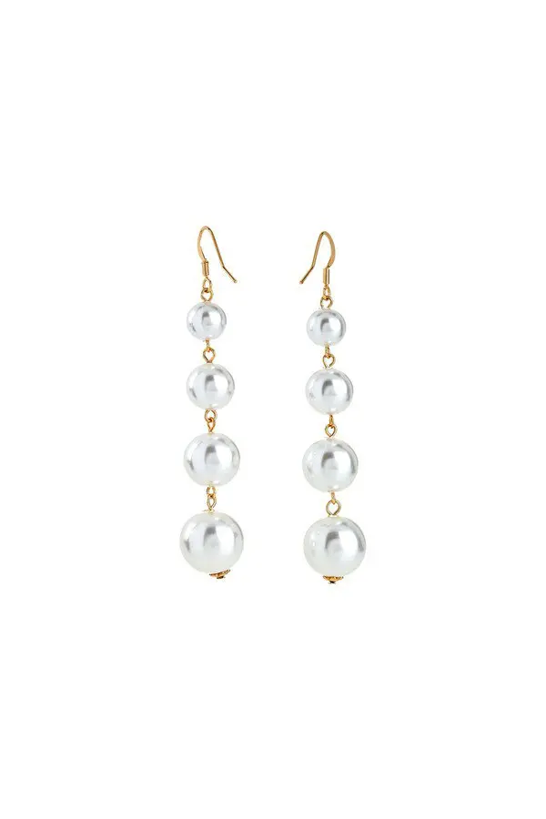 KENNETH JAY LANE Pearl Drop Earrings - Gold