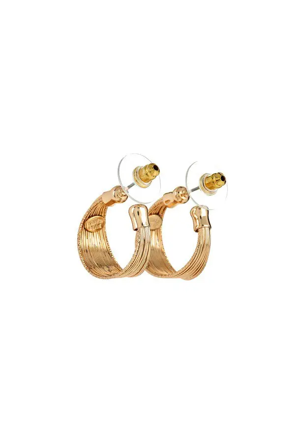 KENNETH JAY LANE Tone Wired Hoop Earrings - Gold
