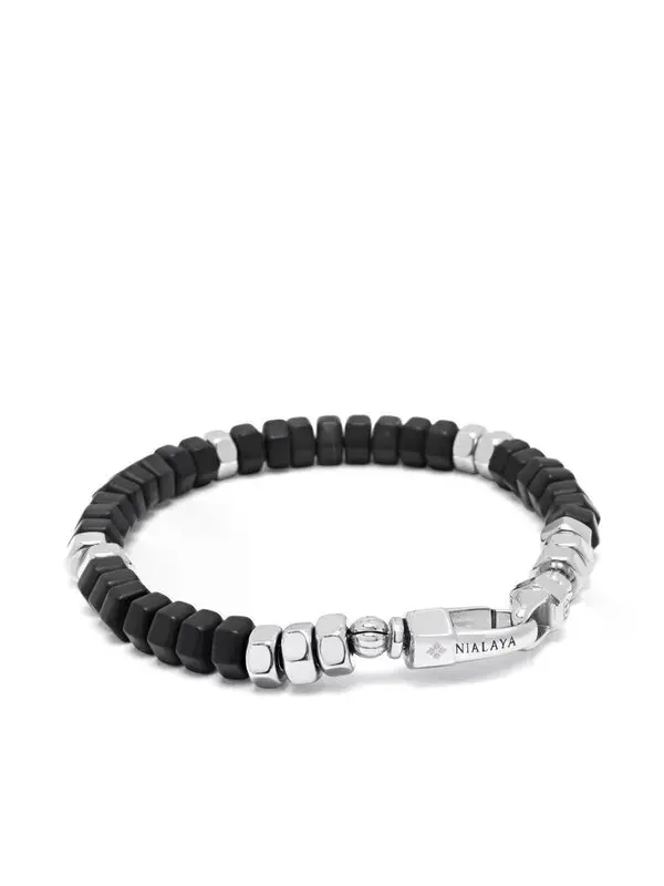 NIALAYA JEWELRY Hex Bead Bracelet - Black