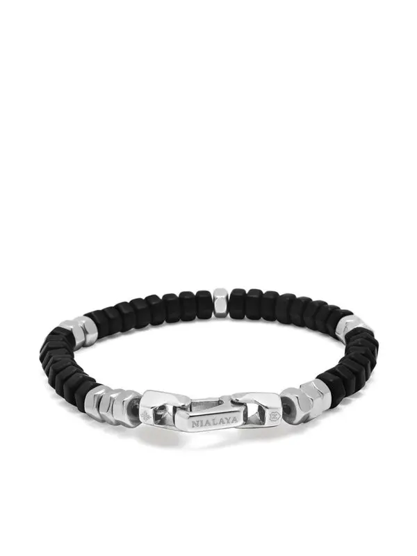 NIALAYA JEWELRY Hex Bead Bracelet - Silver