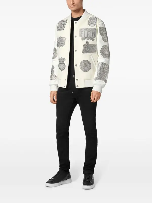 Philipp Plein Crystal College Bomber Jacket