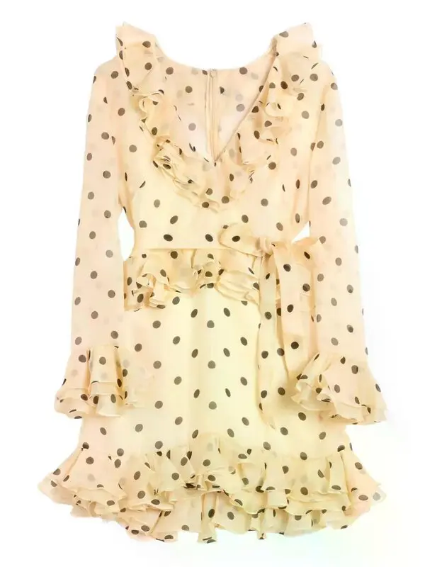 Valentino Garavani Polka Dot-print Organza Mini Dress - Neutrals