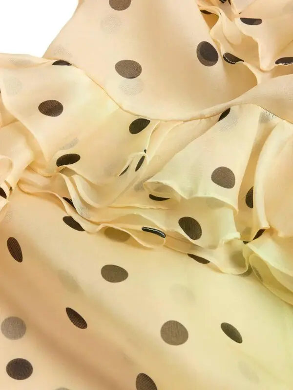 Valentino Garavani Polka Dot-print Organza Mini Dress - Neutrals