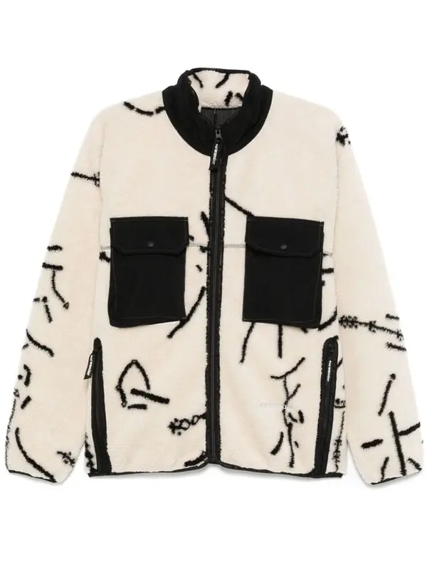 AND WANDER Map Key Boa Jacket - Neutrals