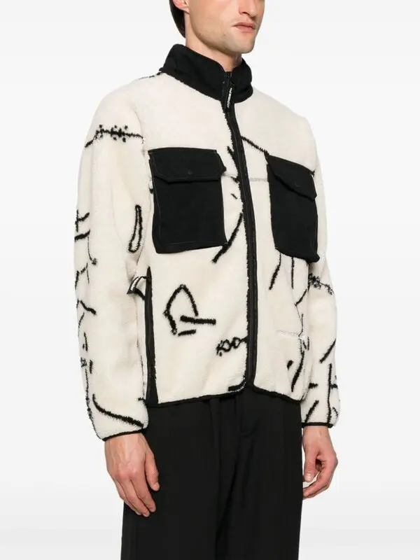 AND WANDER Map Key Boa Jacket - Neutrals