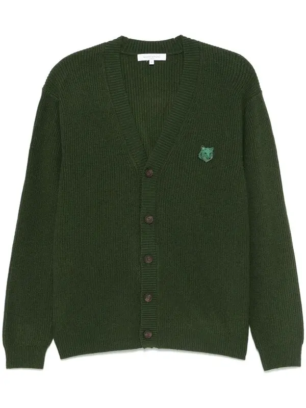Maison Kitsuné Fox-patch Cardigan - Green