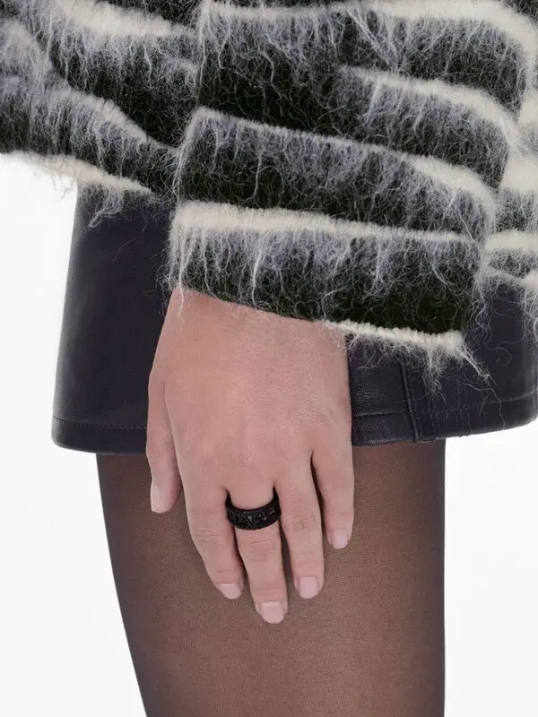 Marc Jacobs Monogram Pave Ring - Black