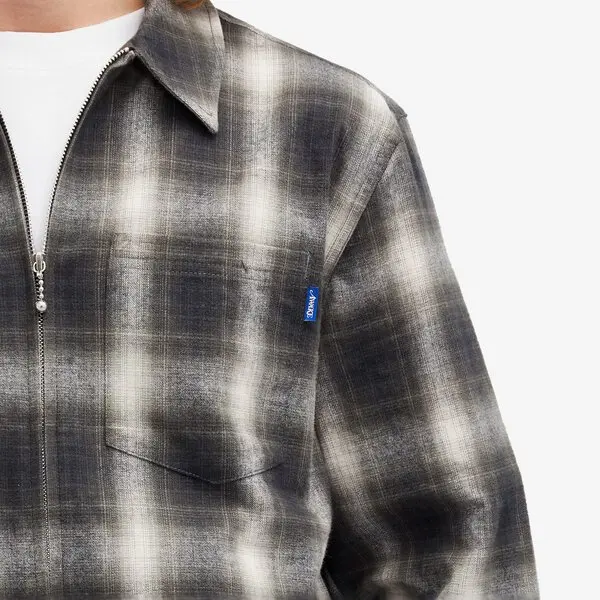 AWAKE NY Brushed Flannel Shirt Jacket - Green Multi