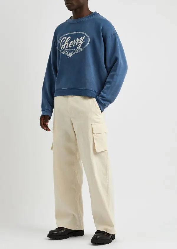 CHERRY LOS ANGELES Logo-embroidered Cotton Sweatshirt