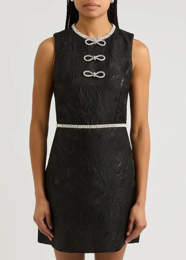 alice jacquard bow mini dress Sister Jane Alice Jacquard Mini Bow Dress