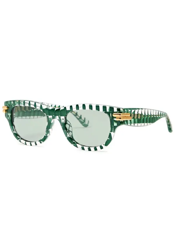 Bottega Veneta Rectangle-frame Sunglasses - Green