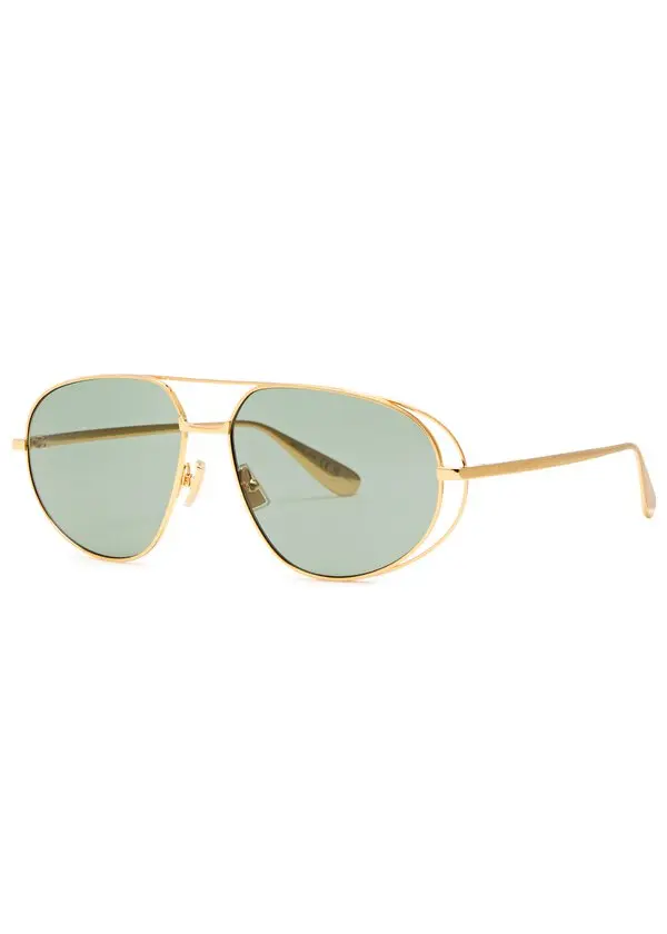 Bottega Veneta Aviator Sunglasses - Gold