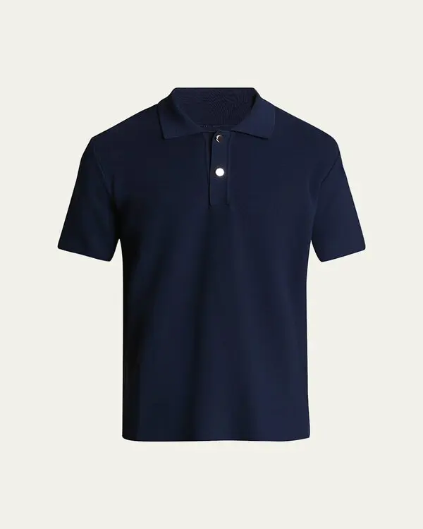 Jacquemus Polo Shirt With Knit Logo - Dark Navy