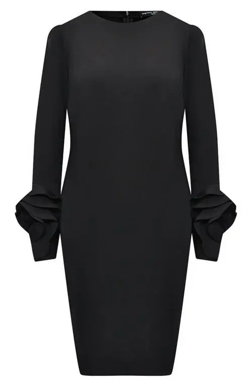 PIETRO BRUNELLI Rosette Cuff Long Sleeve Sheath Dress