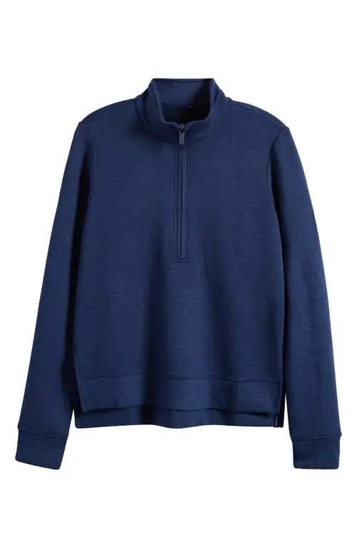 Travis Mathew Shadow Mirage Half Zip Pullover - Heather Navy