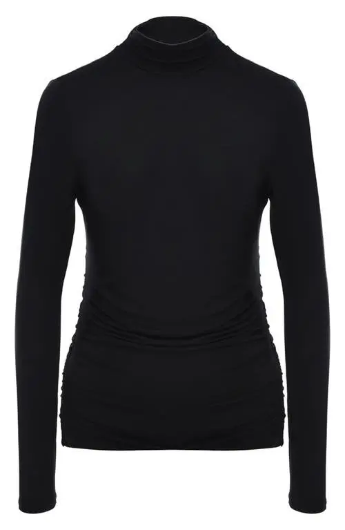 PIETRO BRUNELLI Ruched Mock Neck T-shirt