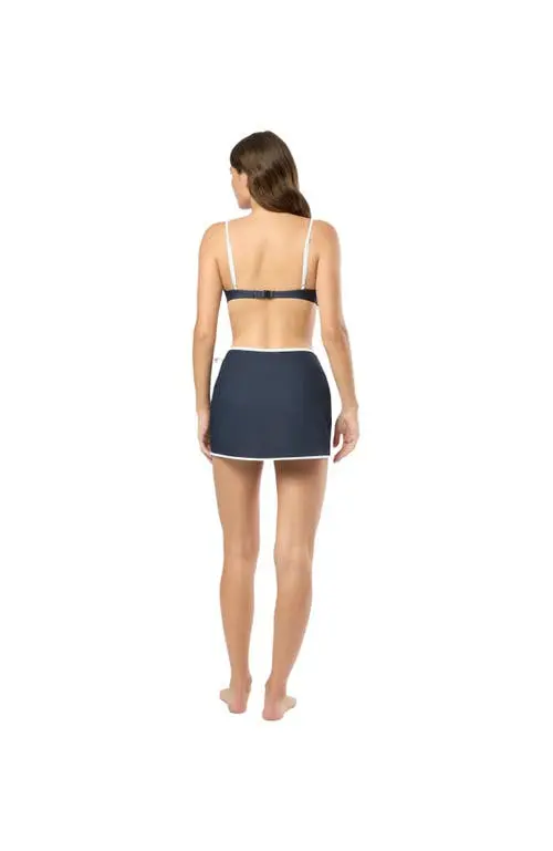 Onia Crochet Mesh Mini Wrap Skirt - Deep Navy