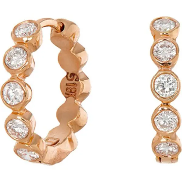 Sethi Couture Diamond Hoop Earrings - Rose Gold