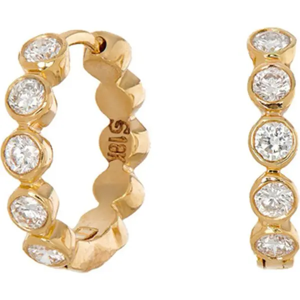 Sethi Couture Diamond Hoop Earrings - Yellow Gold
