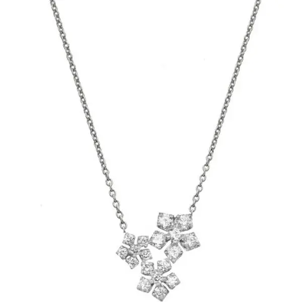 Sethi Couture Enchanted Garden Diamond Flower Pendant Necklace - White Gold/ Diamond