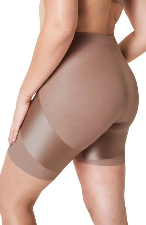 Spanx Spanxshape™ Satin-x™ Mid Thigh Shorts - Cafe Au Lait