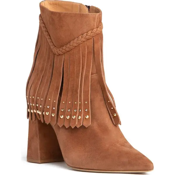 BEAUTIISOLES Tal Fringe Bootie - Cognac