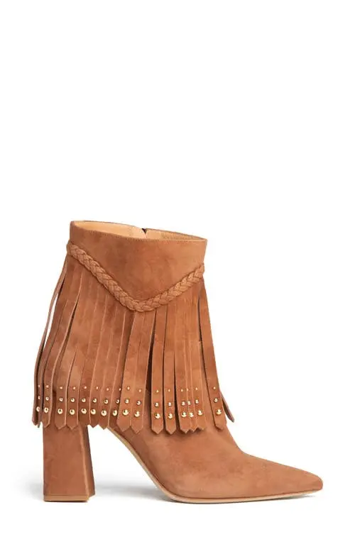 BEAUTIISOLES Tal Fringe Bootie - Cognac