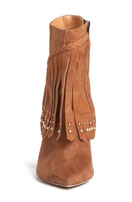 BEAUTIISOLES Tal Fringe Bootie - Cognac