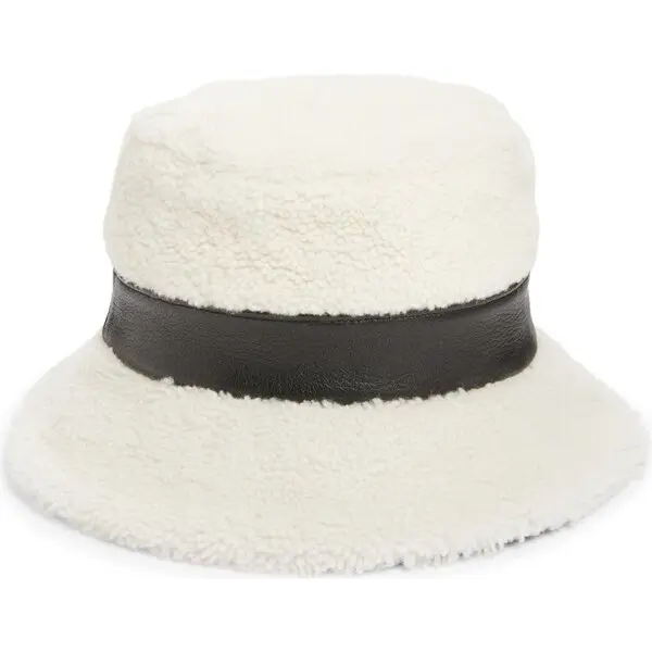 GIGI BURRIS MILLINERY Molly Shearling Bucket Hat - Ivory