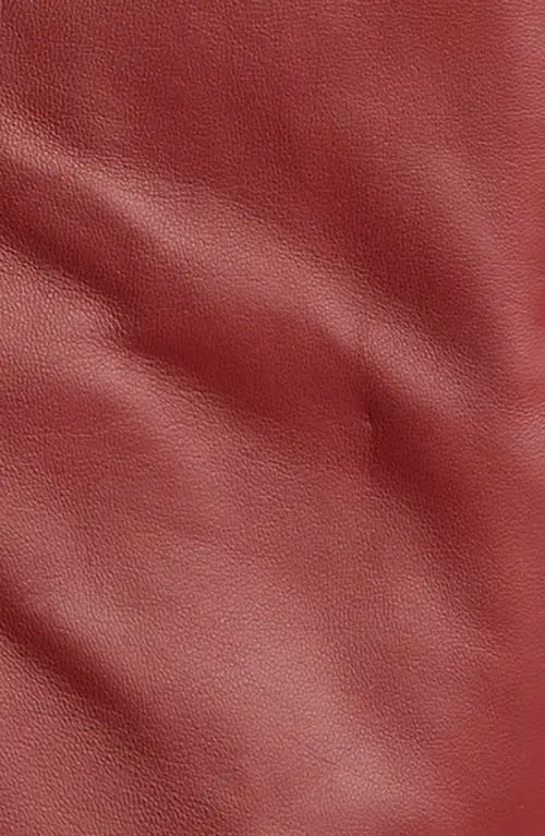 Saks Potts Foxy Genuine Shearling Trim Leather Coat