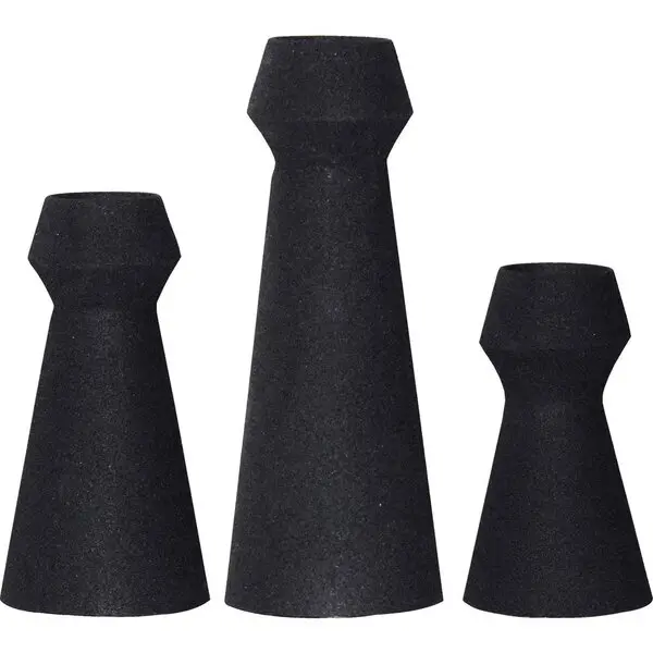 RENWIL Granfeld Set Of 3 Iron Vases - Black