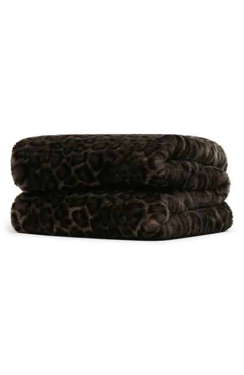 Apparis Brady Faux Fur Throw Blanket - Dark Leopard