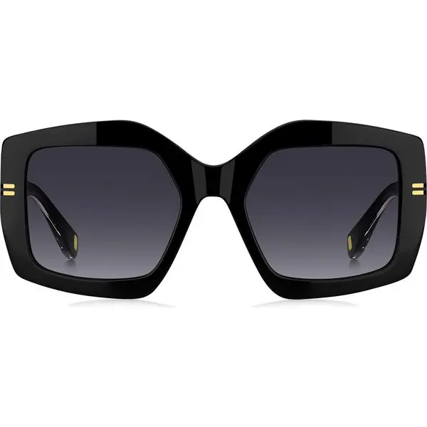 Marc Jacobs 53mm Gradient Rectangular Sunglasses - Black Crystal/ Dark Grey Sf