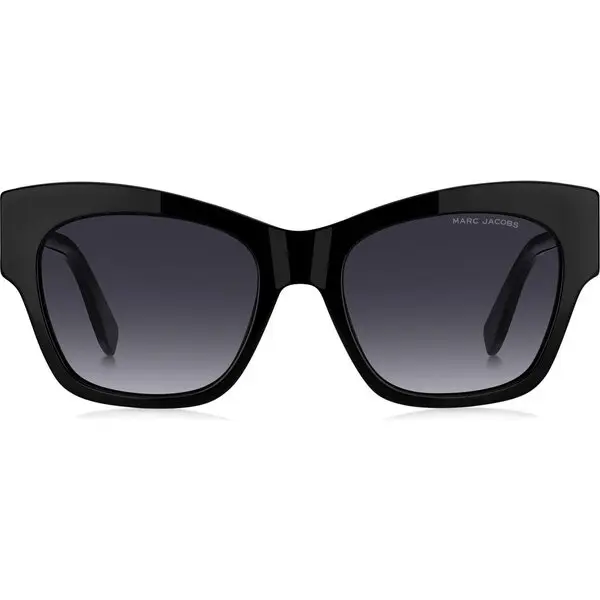 Marc Jacobs 54mm Gradient Rectangular Sunglasses - Black/ Dark Grey