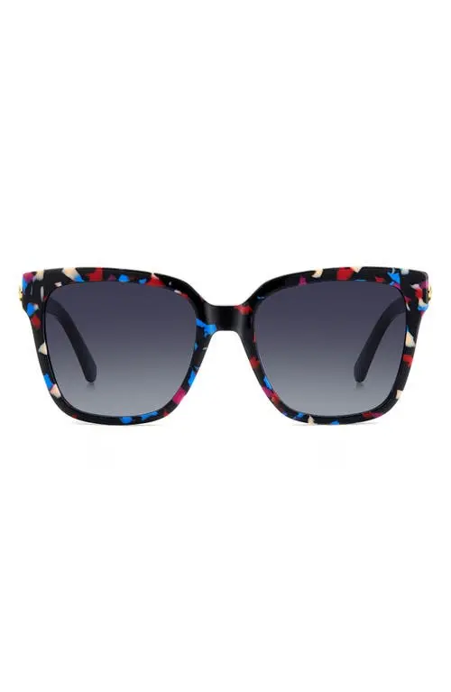 Kate Spade New York Kiya 56mm Gradient Square Sunglasses - Pattern Black/ Dark Grey