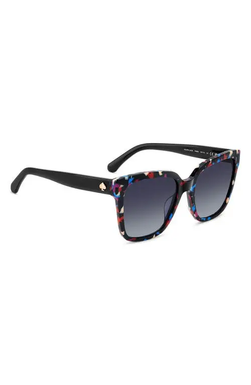 Kate Spade New York Kiya 56mm Gradient Square Sunglasses - Pattern Black/ Dark Grey