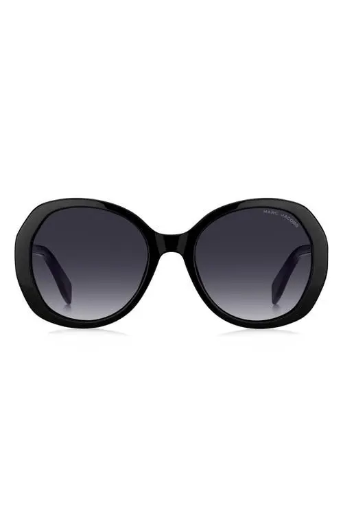 Marc Jacobs 55mm Gradient Oval Sunglasses - Black/ Dark Grey