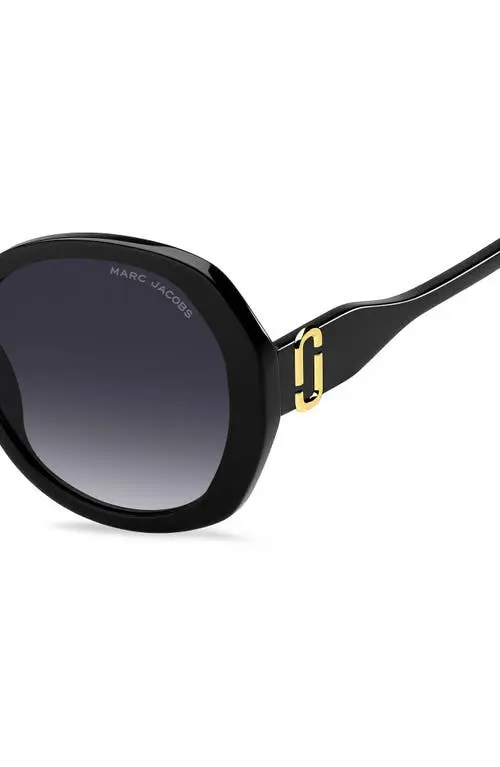 Marc Jacobs 55mm Gradient Oval Sunglasses - Black/ Dark Grey