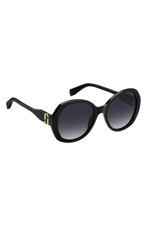 Marc Jacobs 55mm Gradient Oval Sunglasses - Black/ Dark Grey