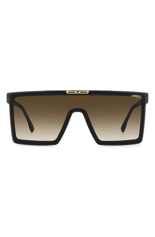 Carrera Eyewear Oversized Shield Sunglasses - Matte Black/ Black Brown Green